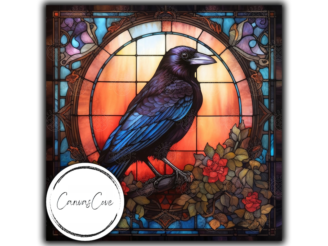 Stained Glass Raven - Sublimation - PNG - Digital Download - Digital ...