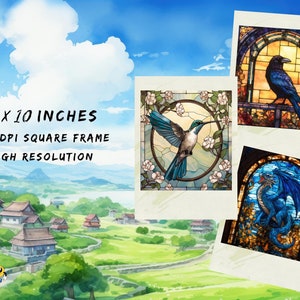 5 Stained Glass Ladybug Bundle Sublimation Digital Download Digital ...