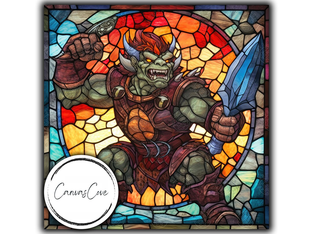 Troll Warrior Stained Glass Stained Glass Pattern - Etsy