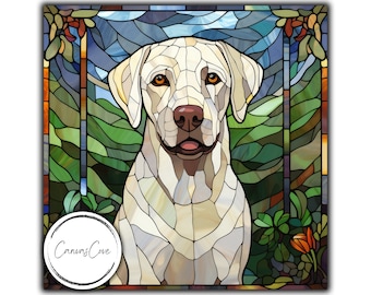 Stained Glass Black Labrador Retriever, Stained Glass , Sublimation ...