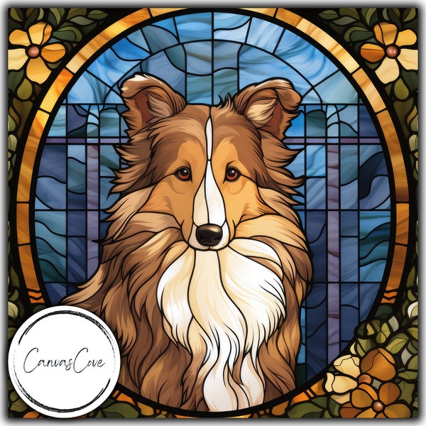 Stained Glass Sheltie - Etsy