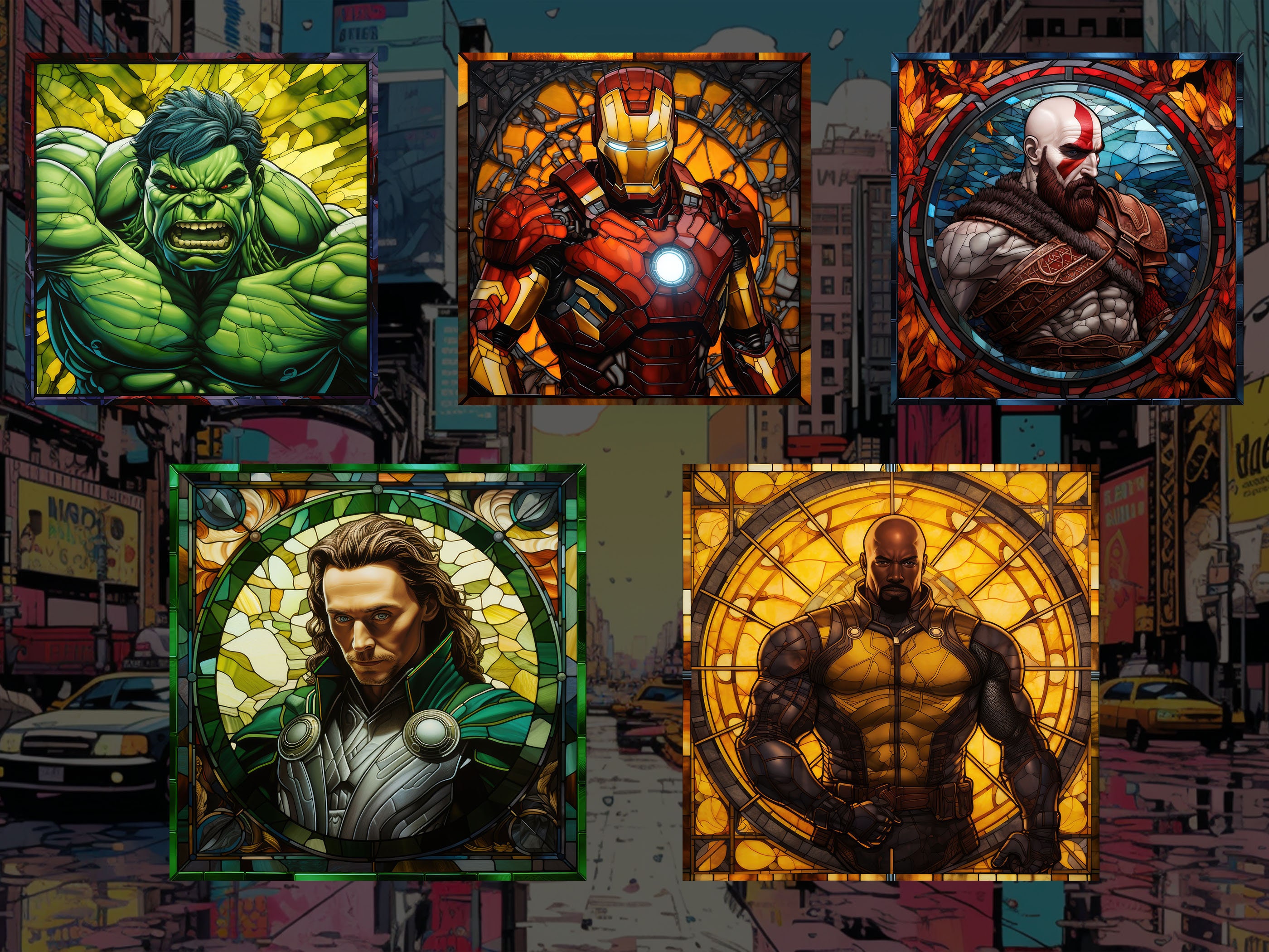 Stained Glass Superheroes - 25 PNG, Hero Clipart, Gods, Video Game ...