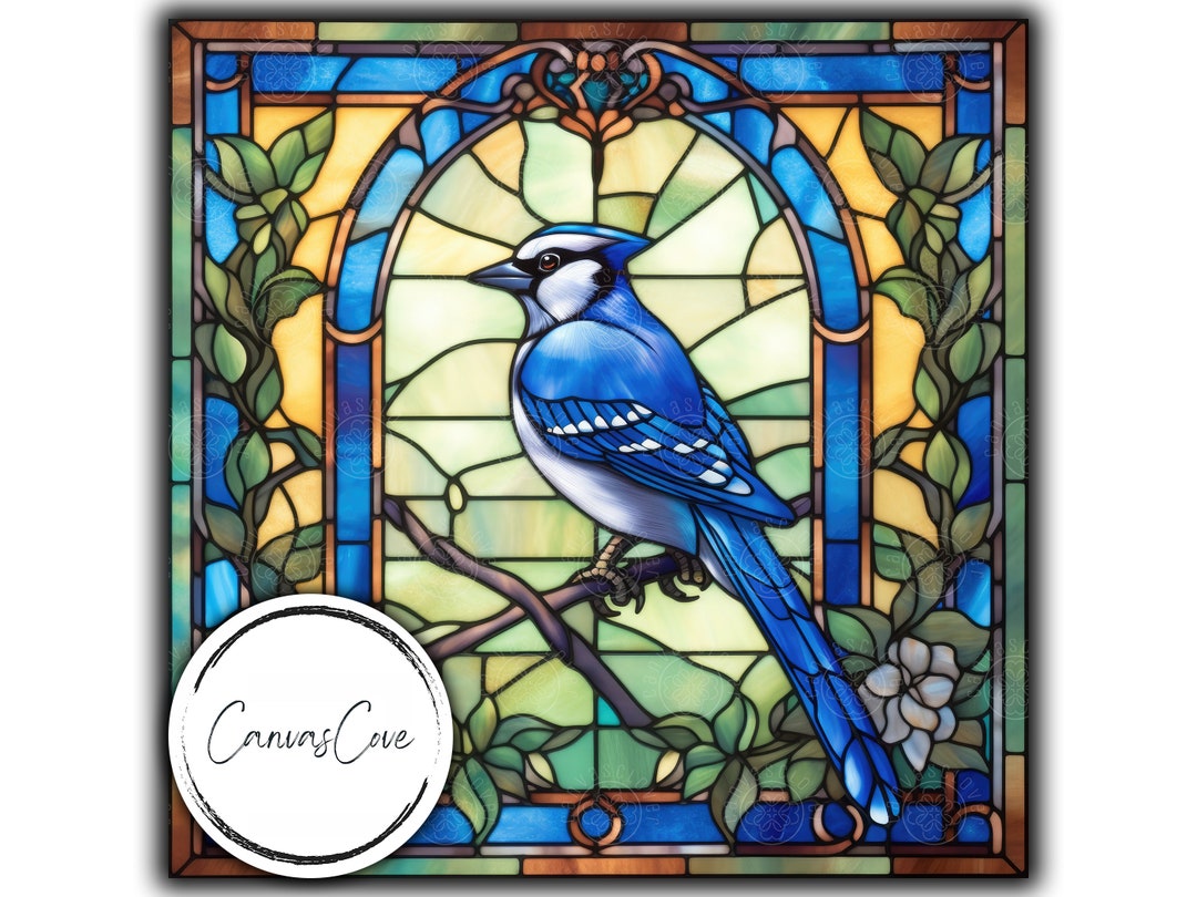 Stained Glass Blue Jay - Sublimation - PNG - Digital Download - Digital ...