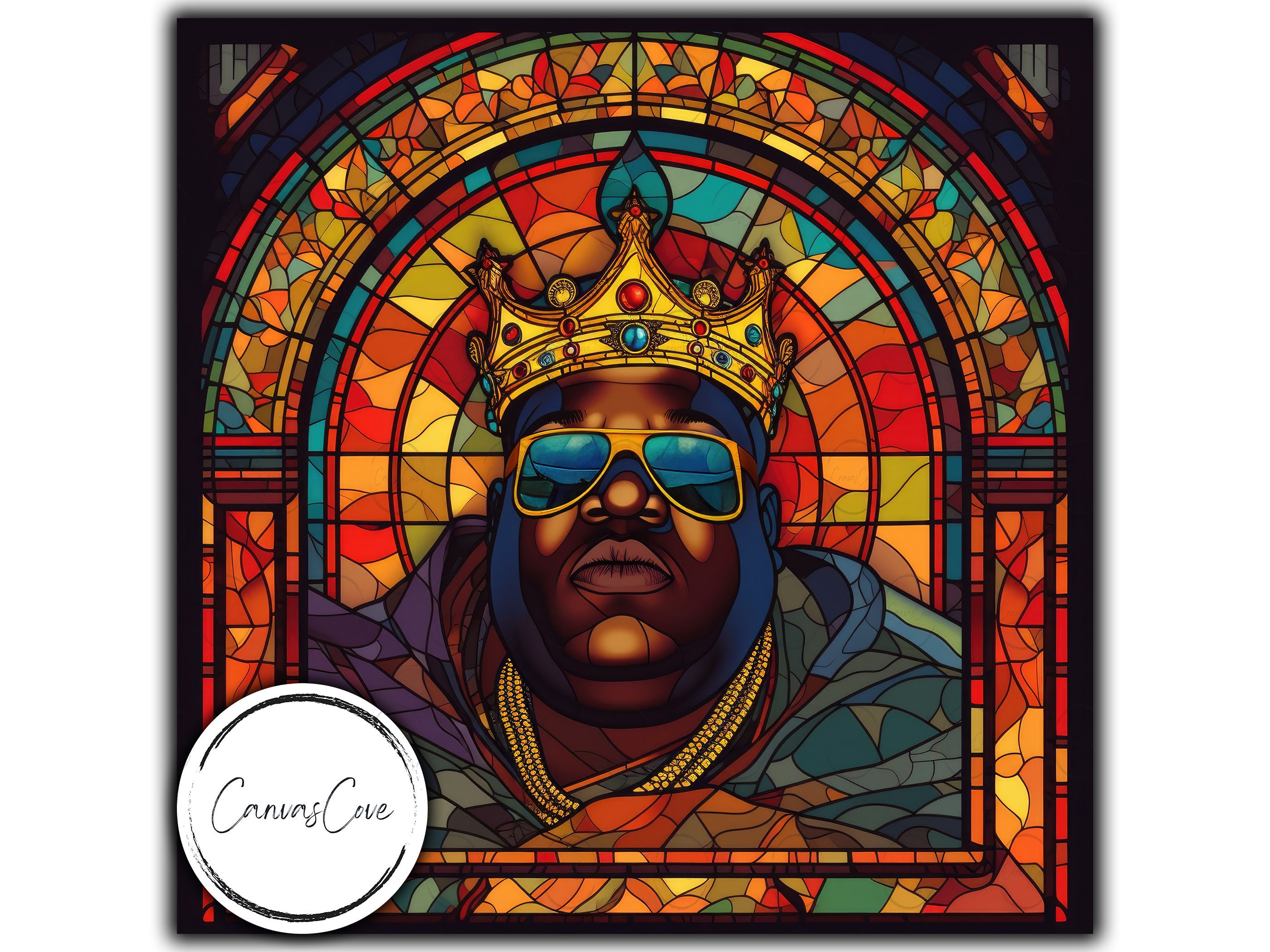 Biggie Smalls Stained Glass, B.I.G, Stained Glass , Sublimation Designs ...