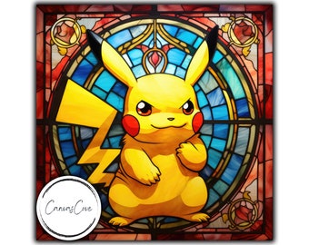 Pikachu Stained Glass - Etsy