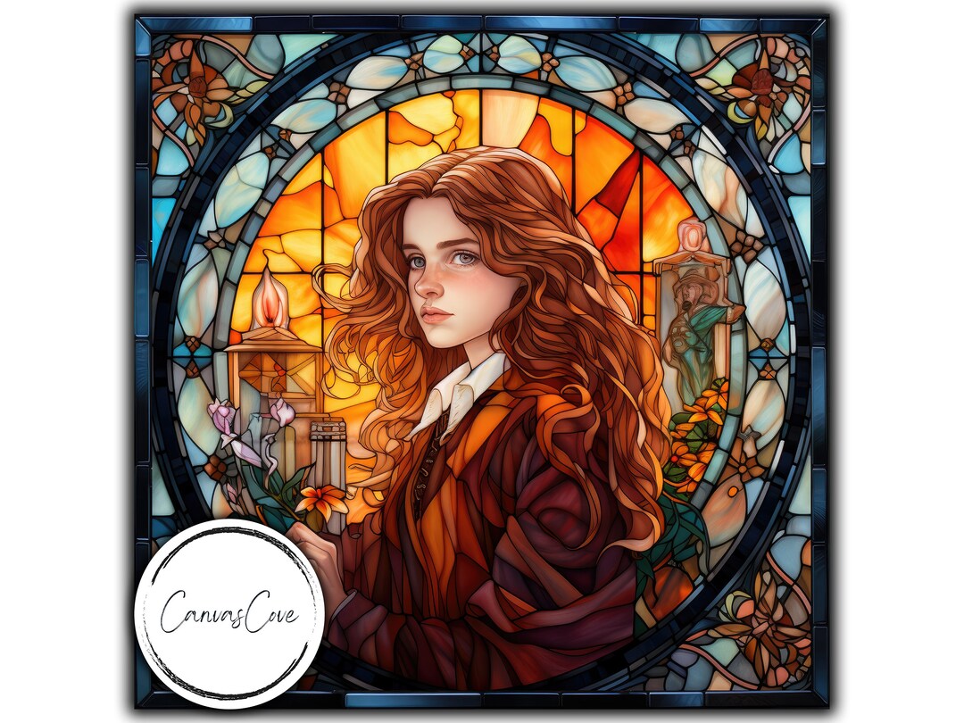 Stained Glass Wizard Hermione, JPG, Sublimation, Digital Download ...