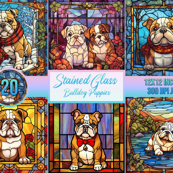 Stained Glass Bulldog Pattern - Etsy