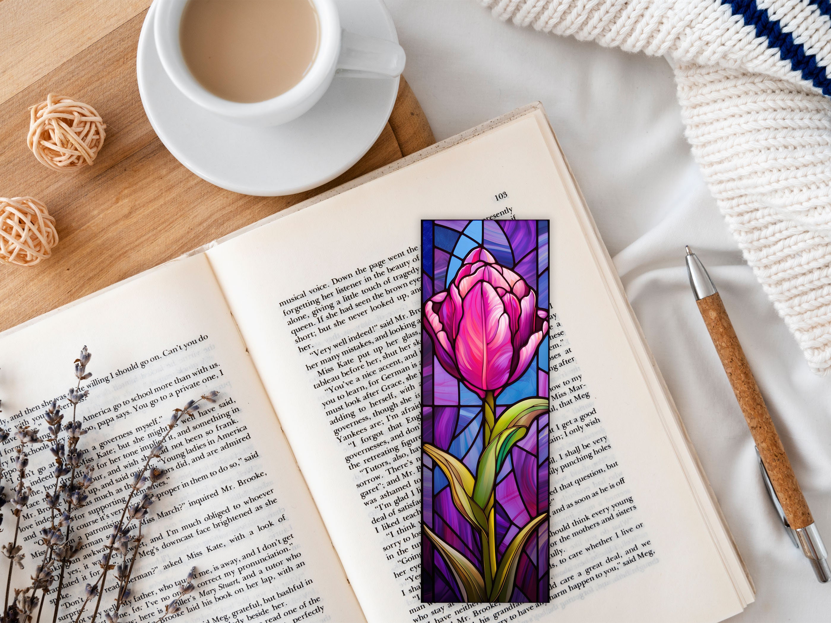5 Stained Glass Tulip Bookmark Bundle Stained Glass Flower - Etsy