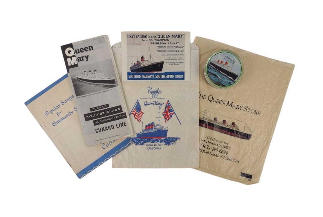 Vintage RMS Queen Mary Memorabilia Lot – Cunard Line Collectibles - Etsy