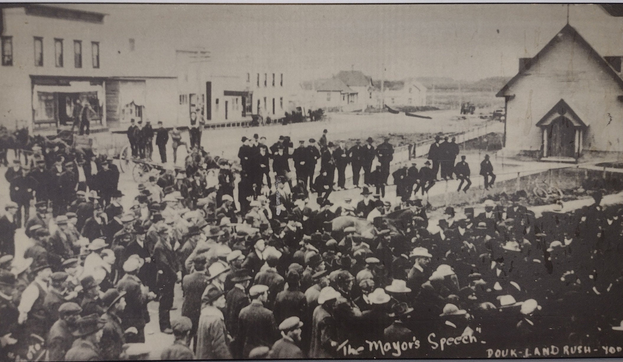 Antique Black & White Photograph Laminated the Mayor's Speech Doukhobor ... Antique Black & White Photograph Laminated the Mayor's Speech Doukhobor ...