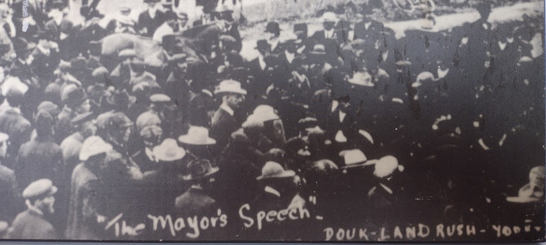 Antique Black & White Photograph Laminated the Mayor's Speech Doukhobor ... Antique Black & White Photograph Laminated the Mayor's Speech Doukhobor ...