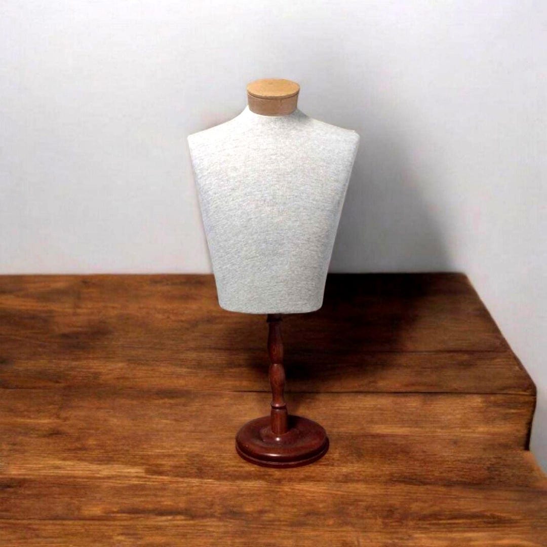 Vintage Male Torso Mannequin on Turned Wooden Base Display Form Tailor ...