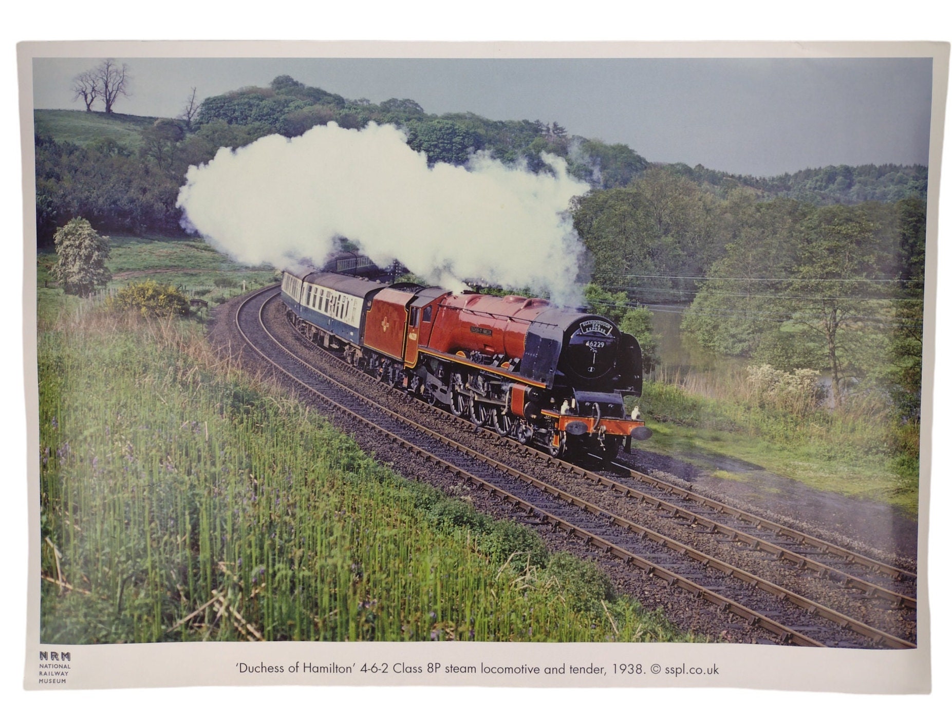 Vintage Train Poster Steam Locomotive Wall Art for Railfan Collector ...