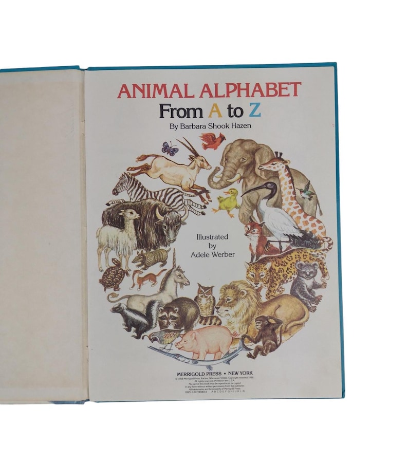 Vintage Animal Alphabet Book, 1986 Merrigold Press - Etsy