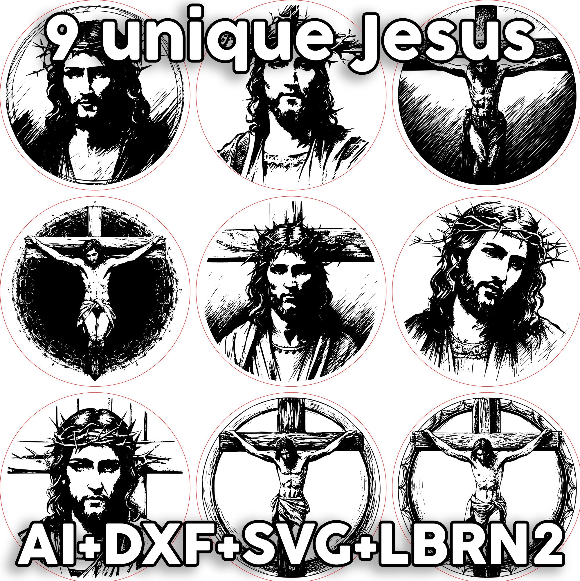 Jesus Christ in Circles: Graphics for Spiritual Presence - Etsy