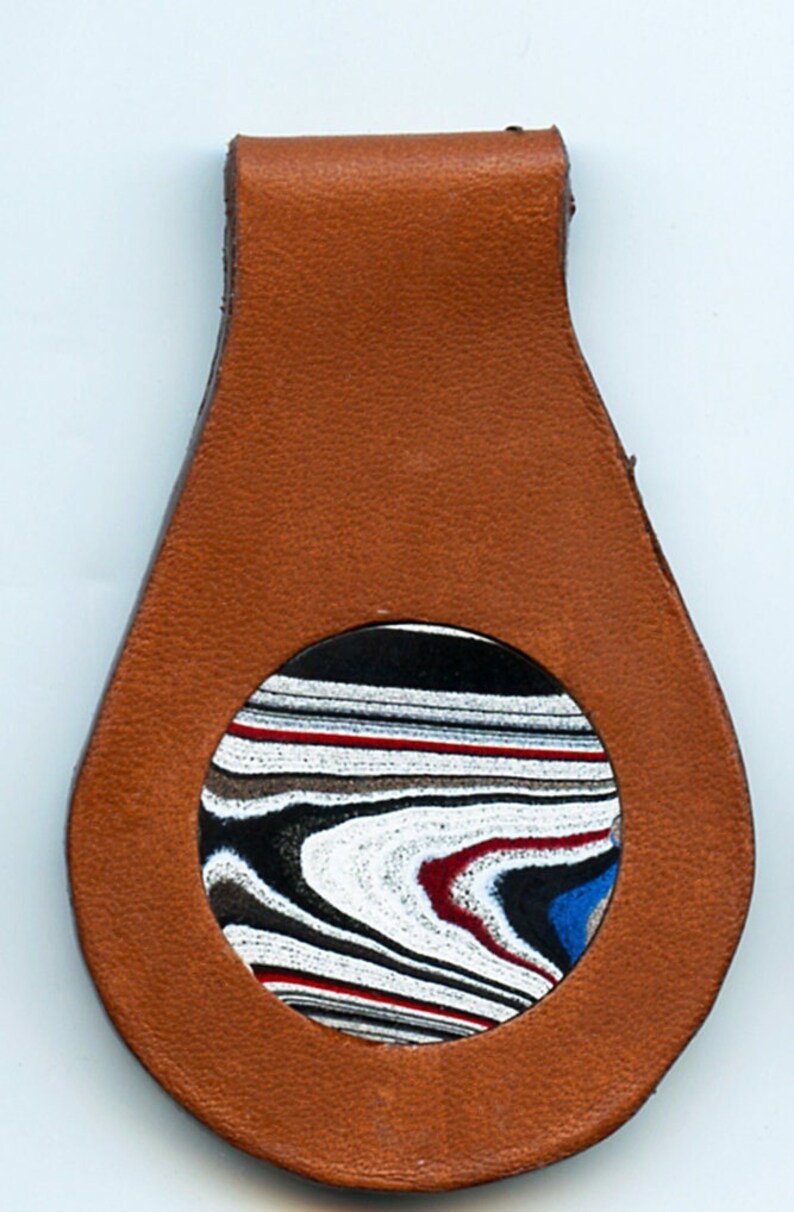 Fordite Leather Keychain Made From COW HIDE 63mm 2.5 - Etsy