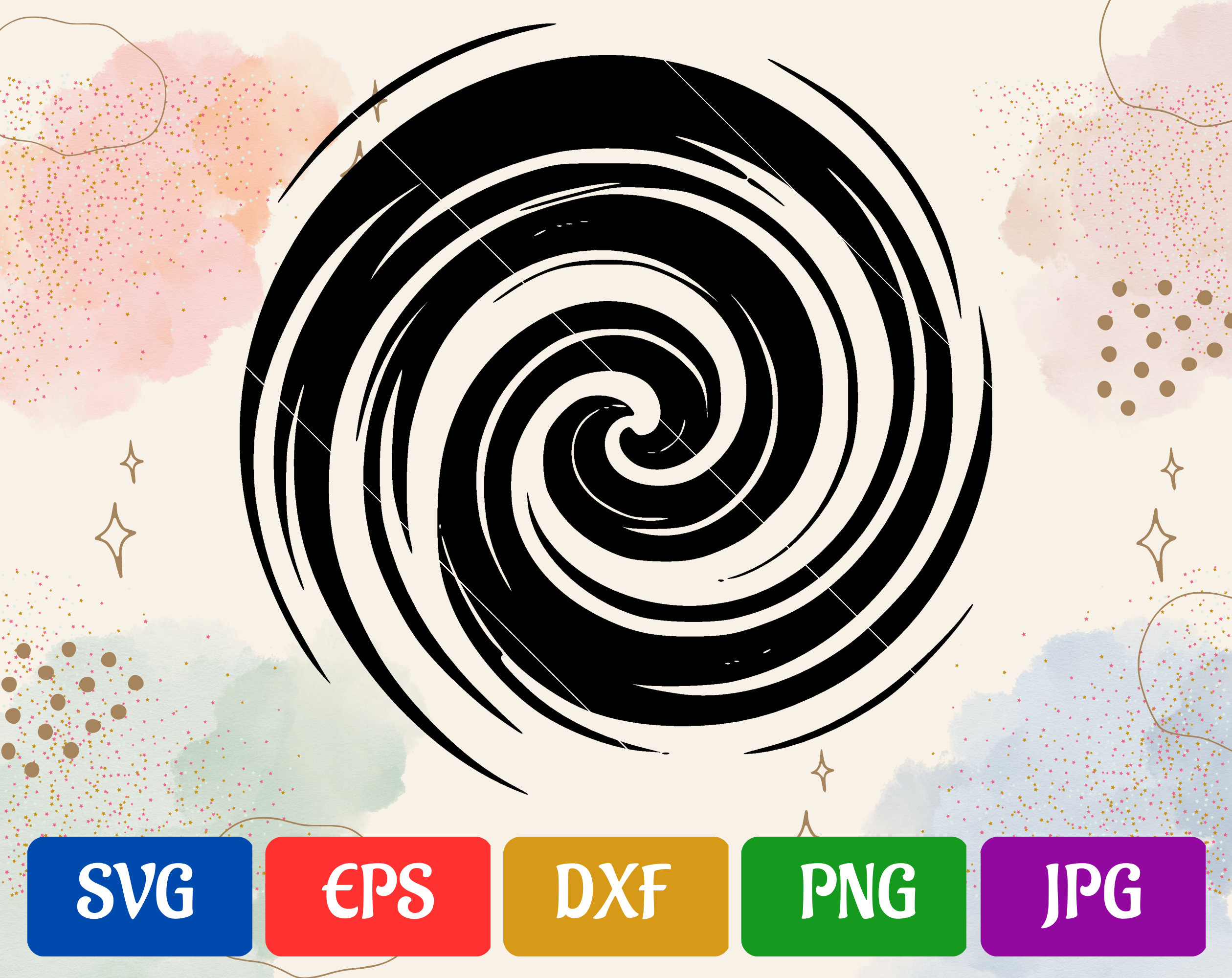 Swirl SVG Black and White Vector Cut File for Cricut Svg - Etsy