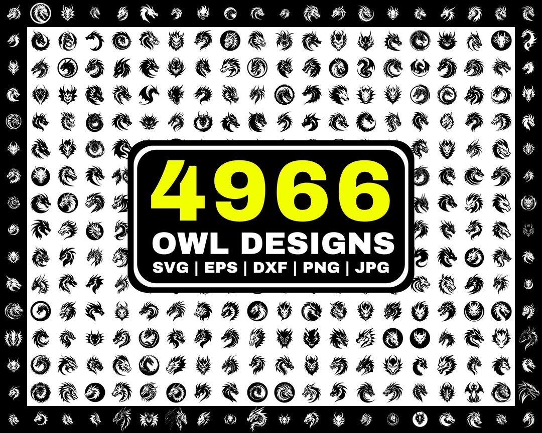 4966 Owl Mega Bundle | Svg - Eps - Dxf - Png - Jpg | Commercial Use ...