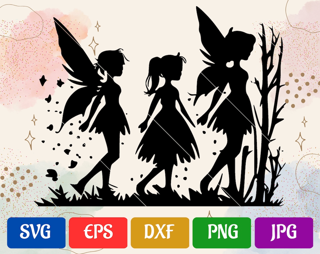 Fairies | Svg - Eps - Dxf - Png - Jpg | Cricut Explore | Silhouette ...