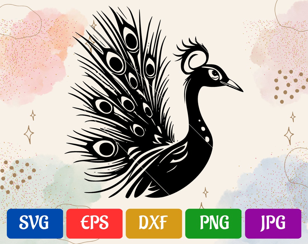 Peacock | High-quality Vector | Svg - Eps - Dxf - Png - Jpg | Cricut ...