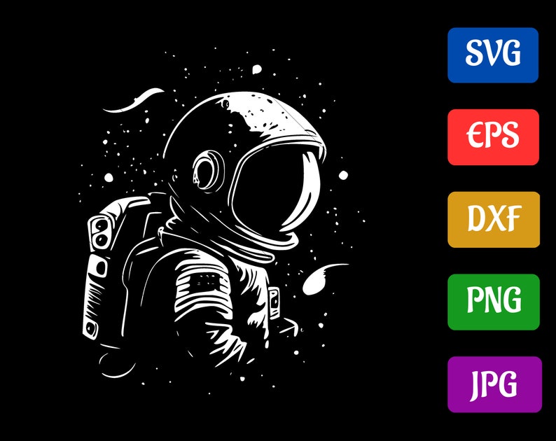Astronaut Svg Eps Dxf Png Jpg Silhouette Cameo - Etsy