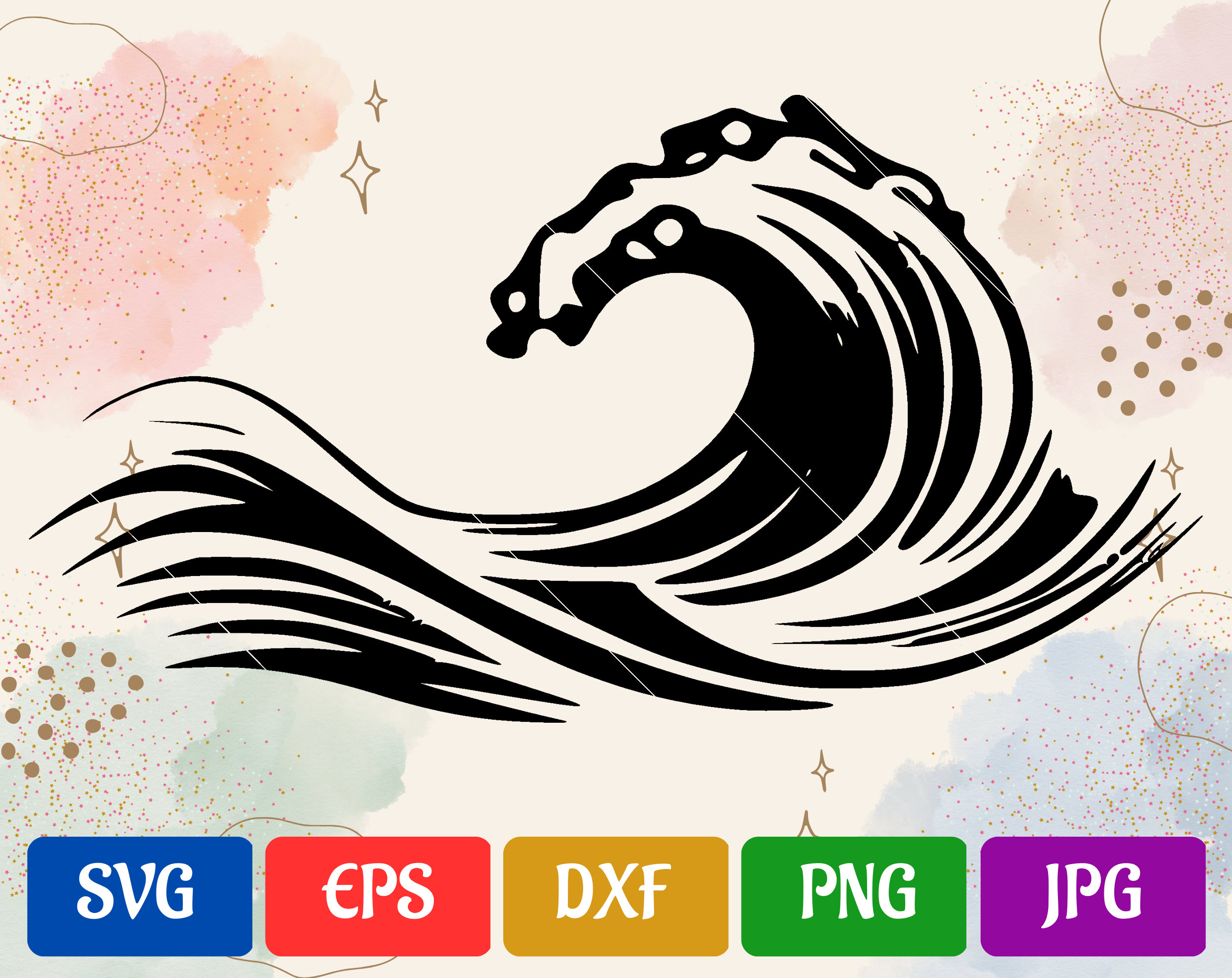 Wave Svg Eps Dxf Png Jpg High-quality Vector - Etsy
