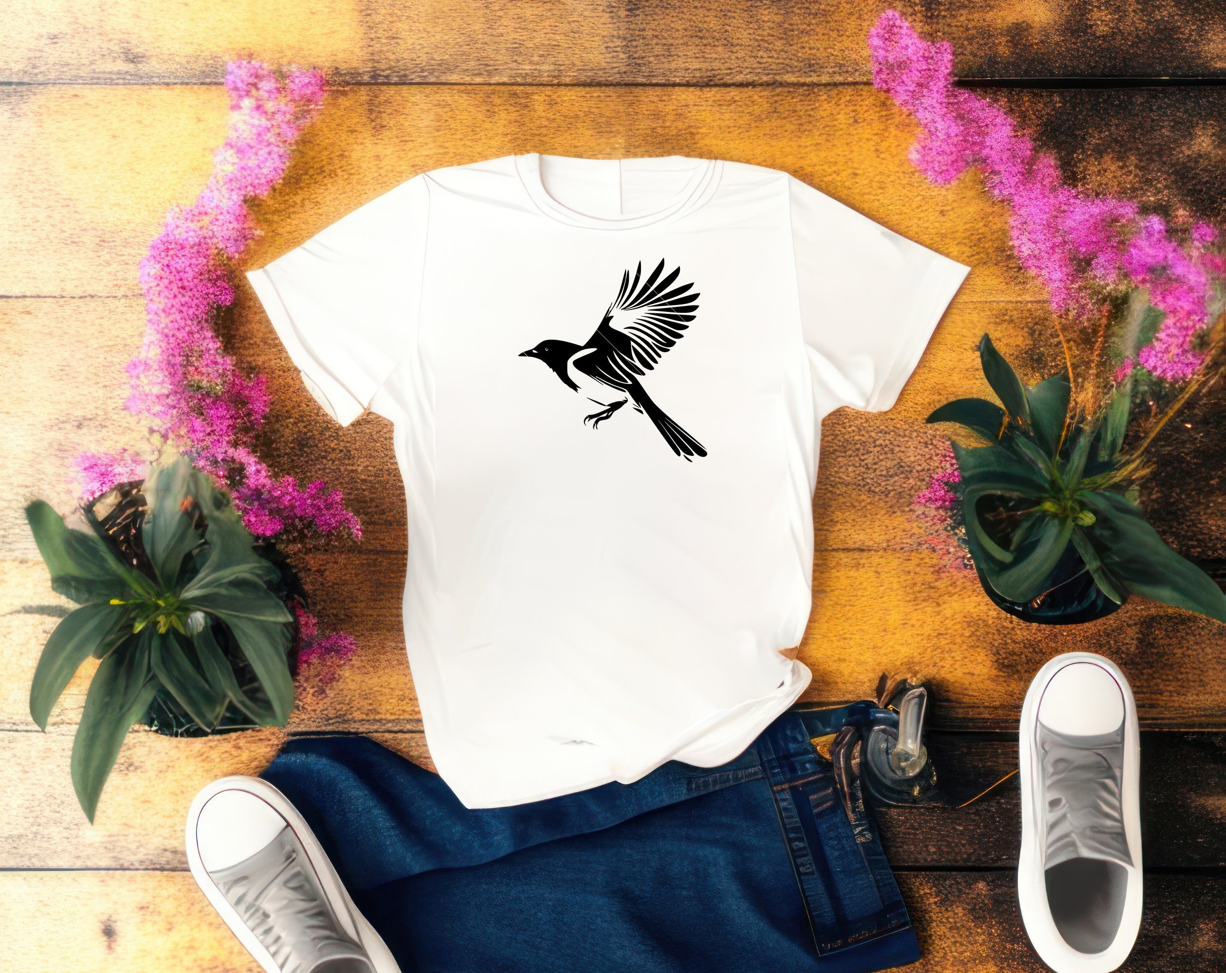 Magpie Svg Eps Dxf Png Jpg Silhouette Cameo Cricut Explore Black and ...