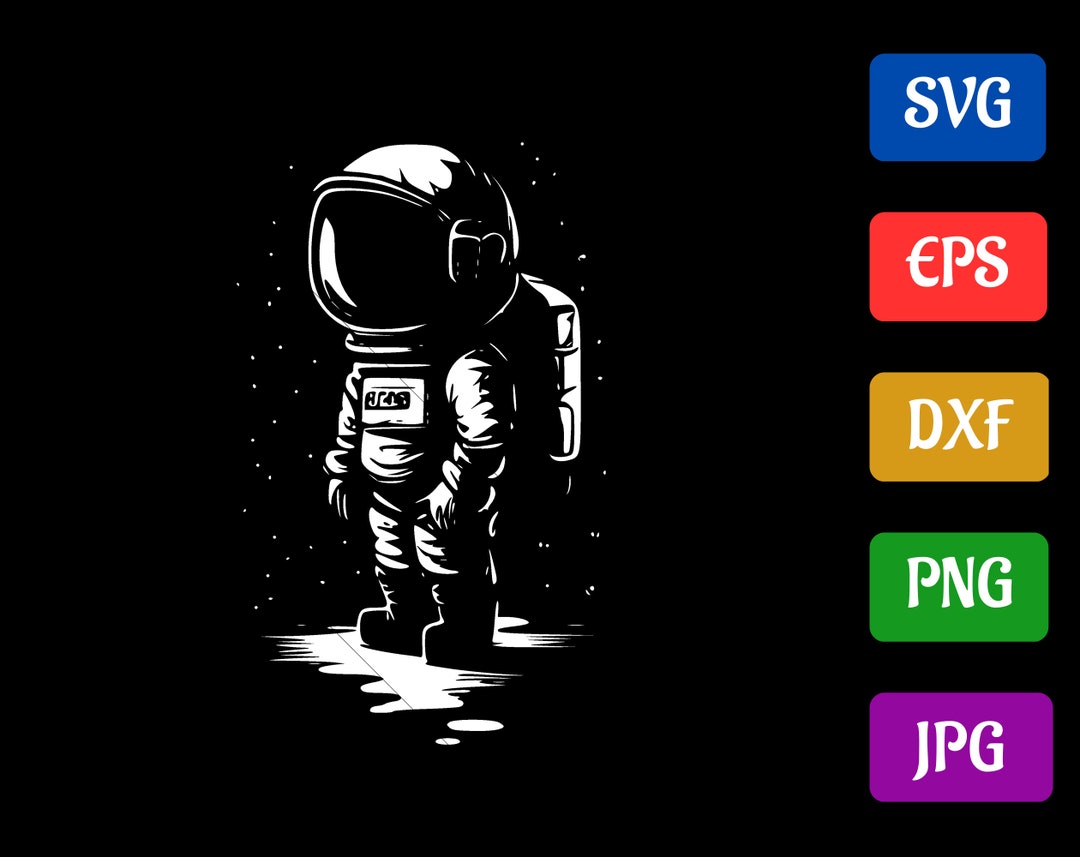 Astronaut SVG | Black and White Vector Cut File for Cricut | Svg - Eps ...