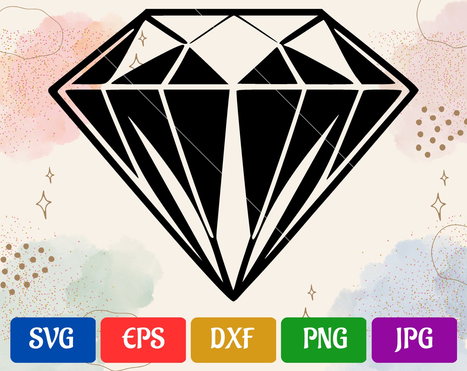 Diamond Svg Eps Dxf Png Jpg Cricut Explore - Etsy
