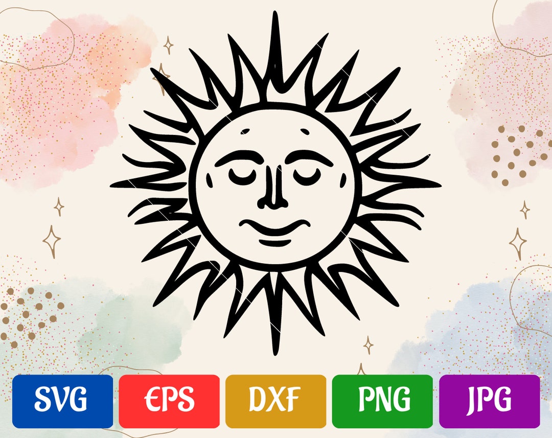 Sun SVG Black and White Vector Cut File for Cricut Svg - Etsy