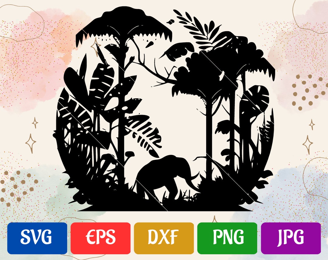 Jungle | Svg - Eps - Dxf - Png - Jpg | Cricut Explore | Silhouette ...