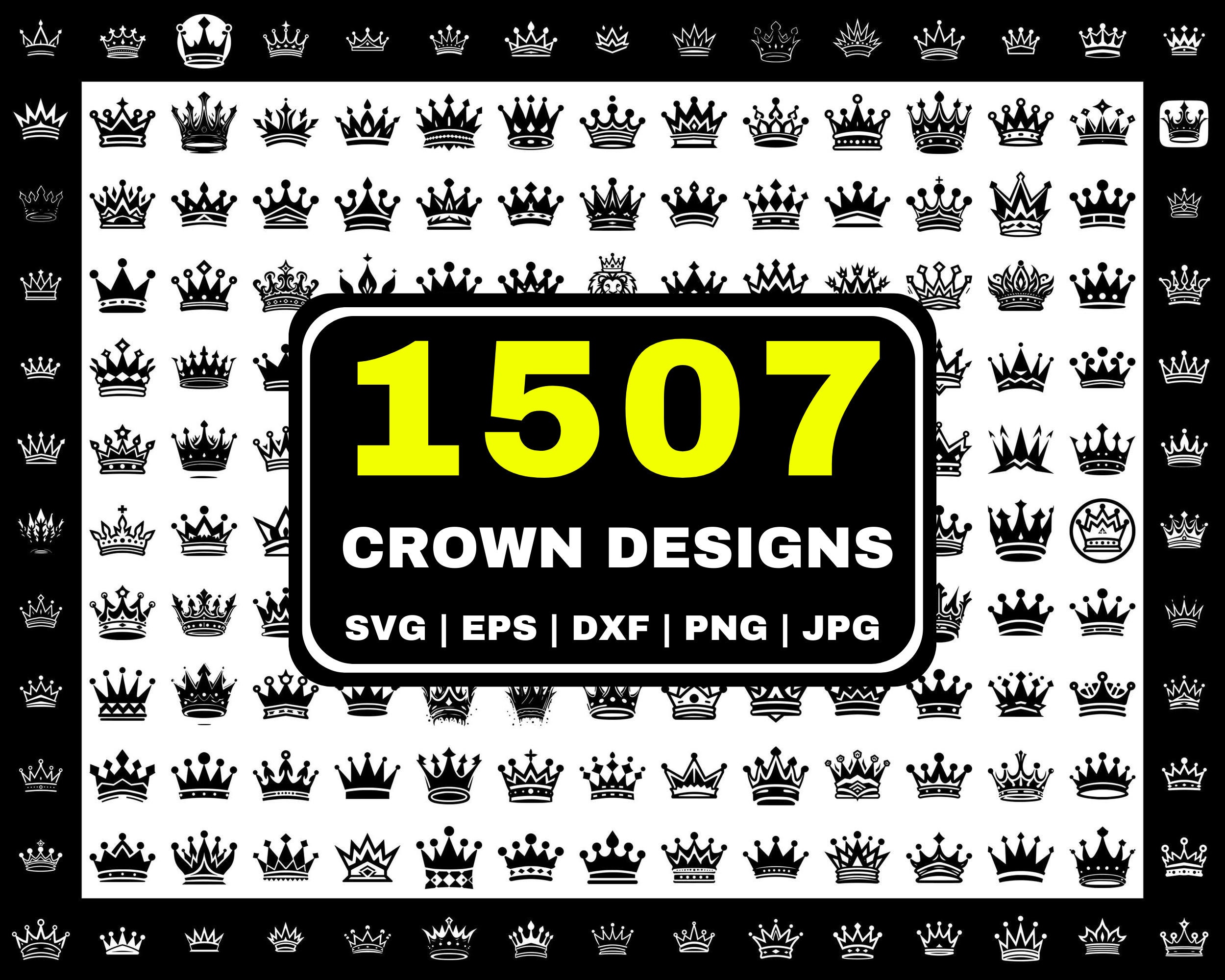 1507 Crown Mega Bundle Svg Eps Dxf Png Jpg - Etsy
