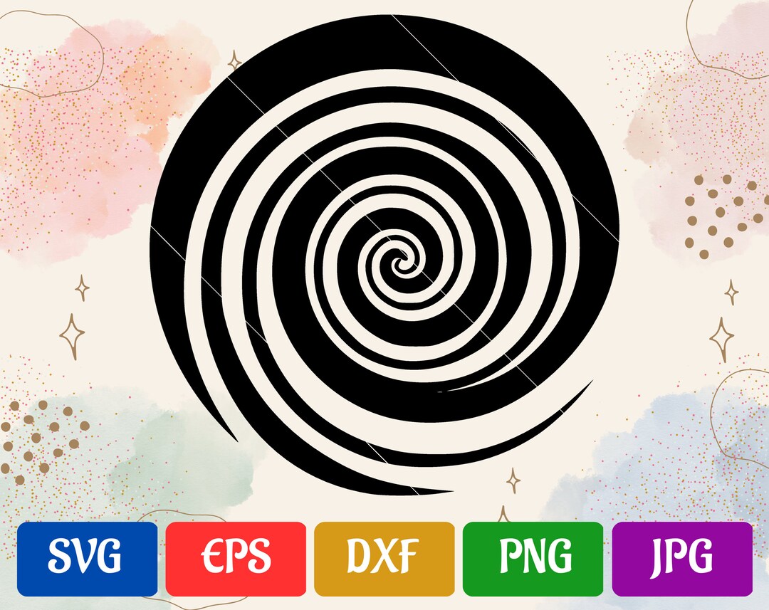 Spiral SVG Black and White Vector Cut File for Cricut Svg Eps Dxf Png ...