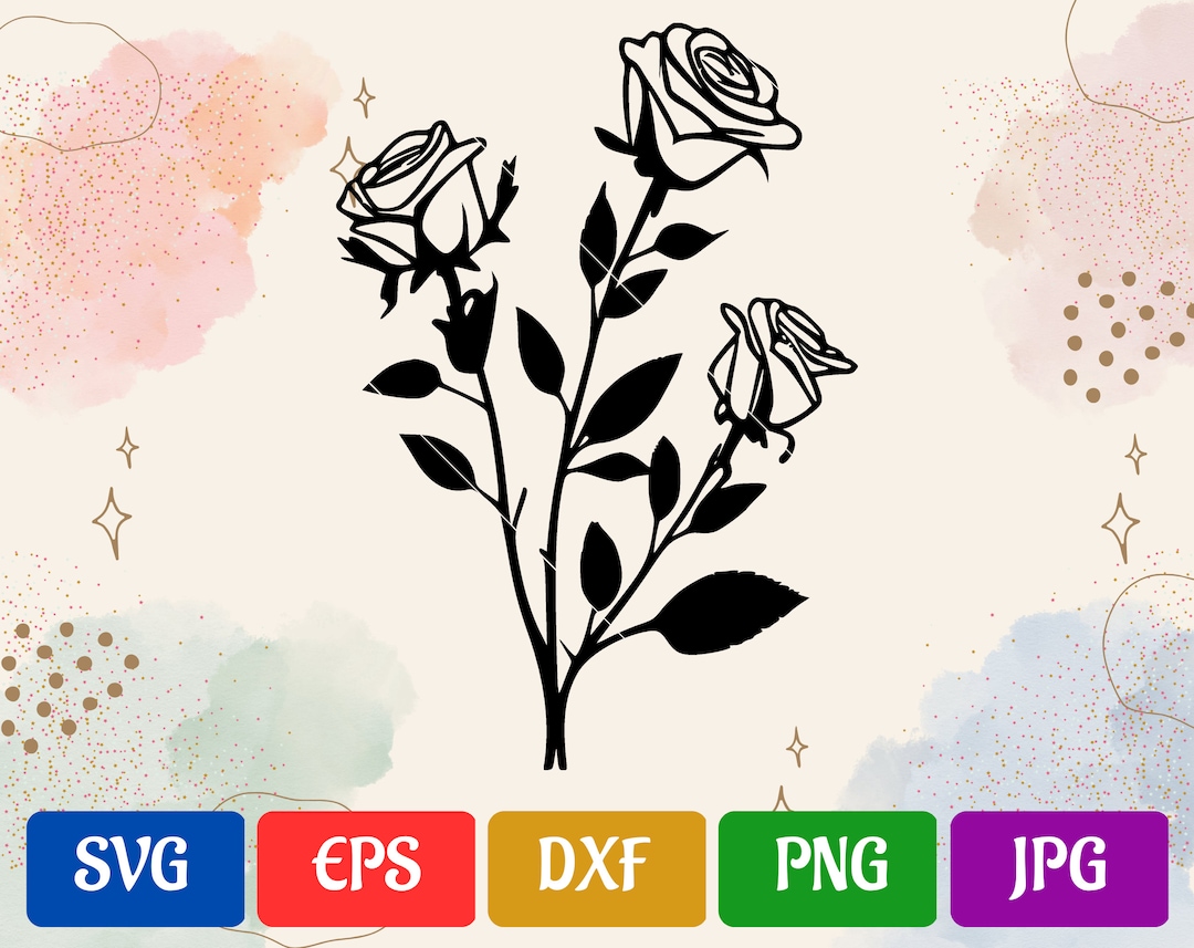 Rosas / svg eps dxf png jpg / Vector de alta calidad / Silhouette Cameo ...