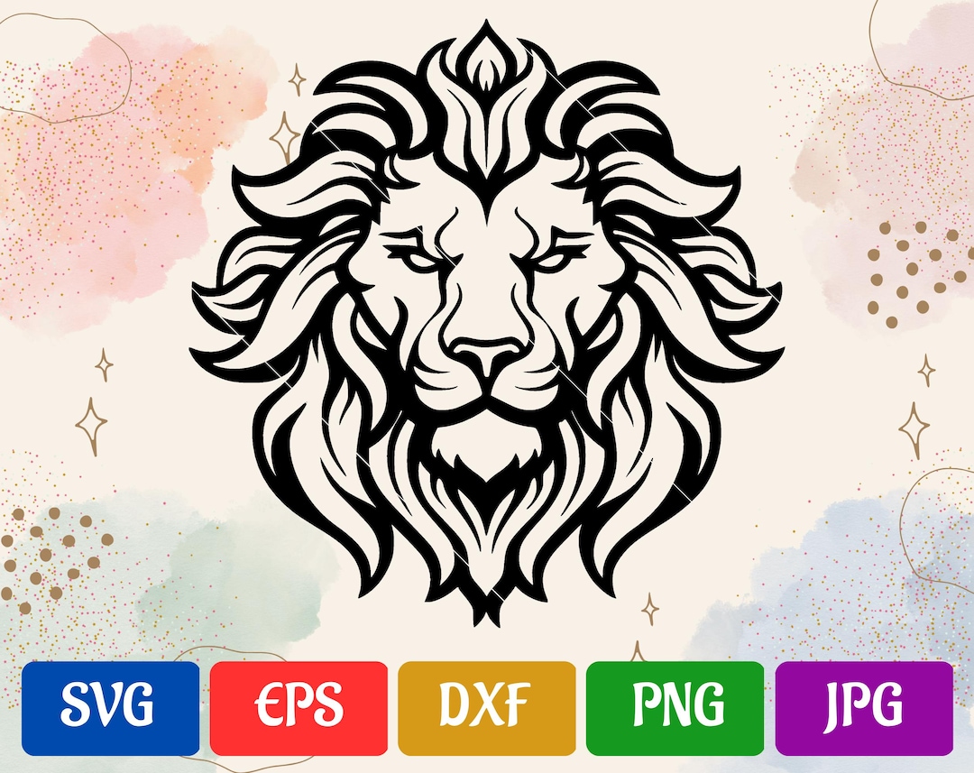 Lion Svg Eps Dxf Png Jpg High-quality Vector Silhouette Cameo Cricut ...