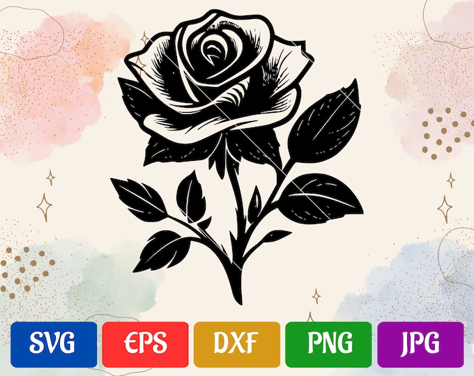 Enchanted Rose Svg, Beast's Rose Svg, Dxf, Png, Jpg, Beauty Rose Layer ...