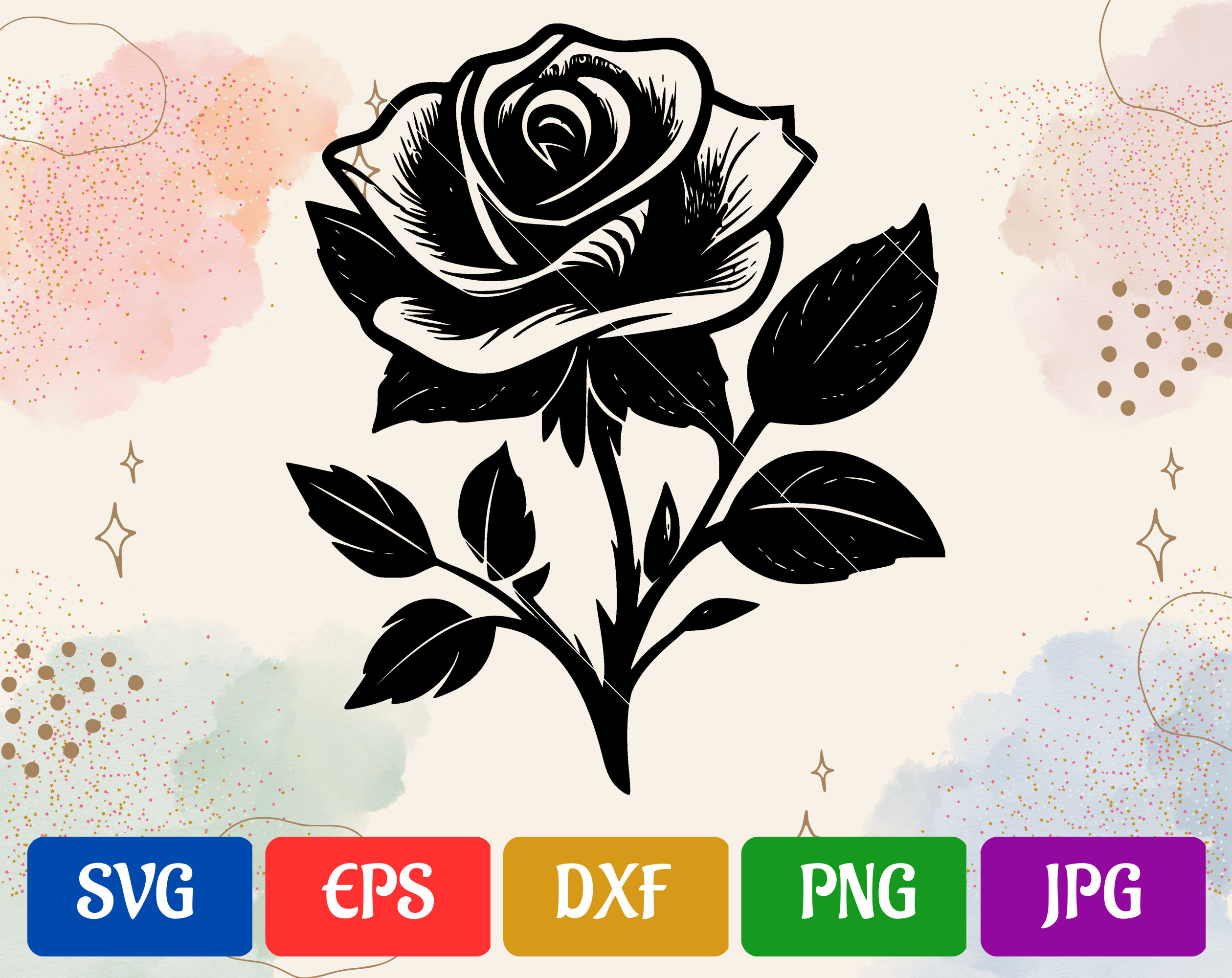 Rose SVG High-quality Vector Cut File for Cricut Svg Eps - Etsy