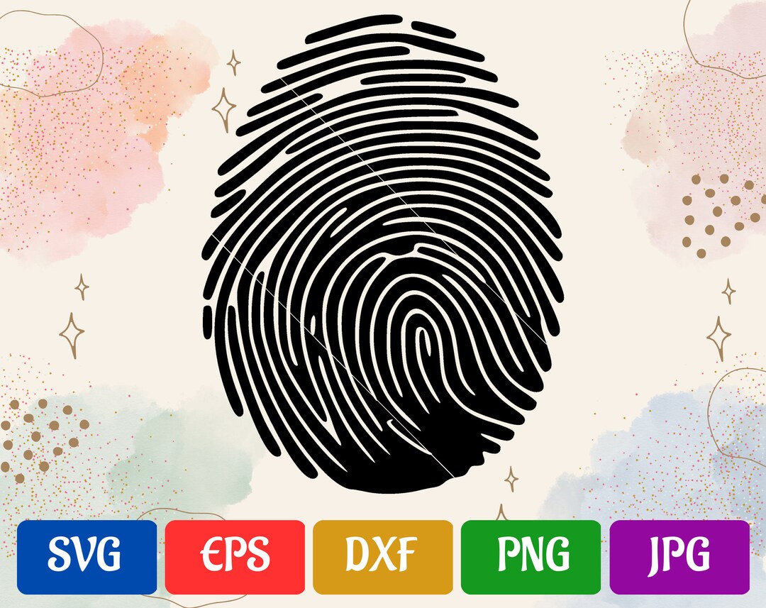 Fingerprint SVG Black and White Vector Cut File for Cricut - Etsy