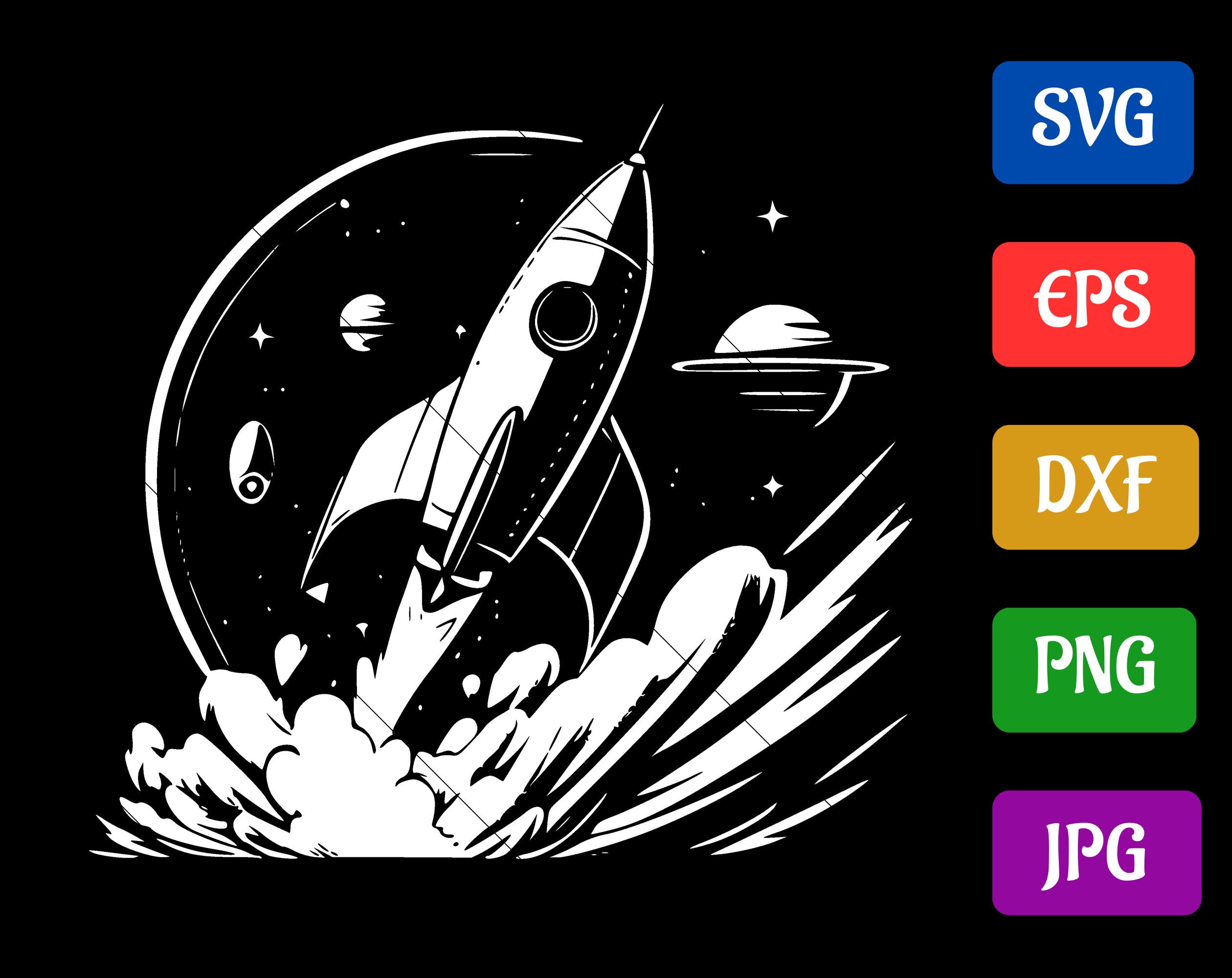 Space Svg Eps Dxf Png Jpg Cricut Explore Silhouette Cameo High-quality ...