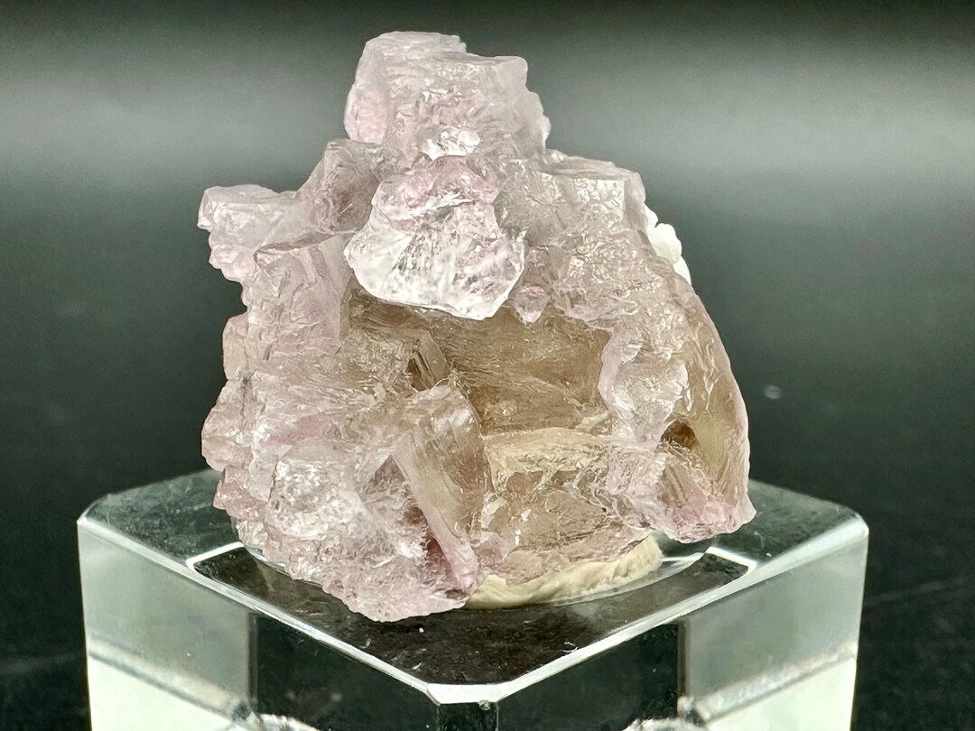 Crystalized Rose Quartz Specimen, Rose Quartz Crystal With Smoky Quartz ...