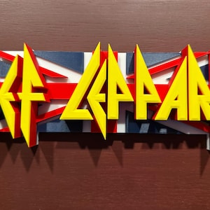 Def Leppard Fan Created Union Jack Custom Made 3D Logo - Etsy