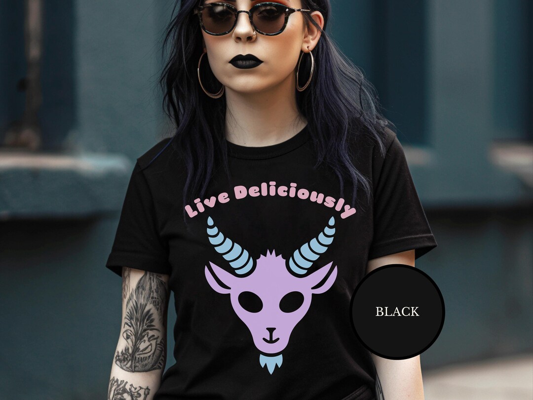 Cutecore Black Phillip Folk Horror Shirt, Live Deliciously Weirdcore ...