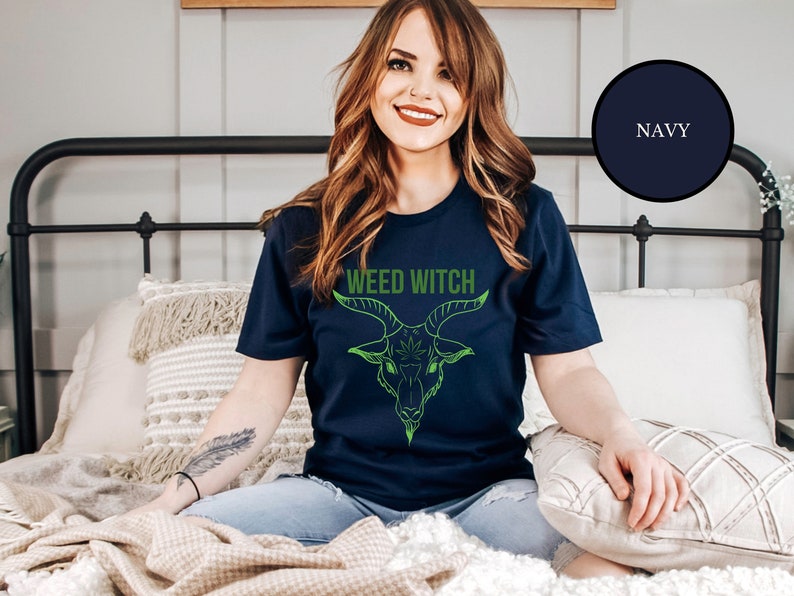 Baphomet Shirt, Weed Witch, Goblincore Goat Head, Witchy Stoner Gifts ...
