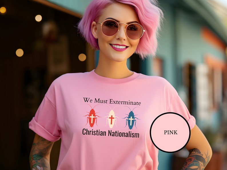 Anti Christian Nationalism Shirt, Xtian Cockroach Shirt, Anti Religion ...