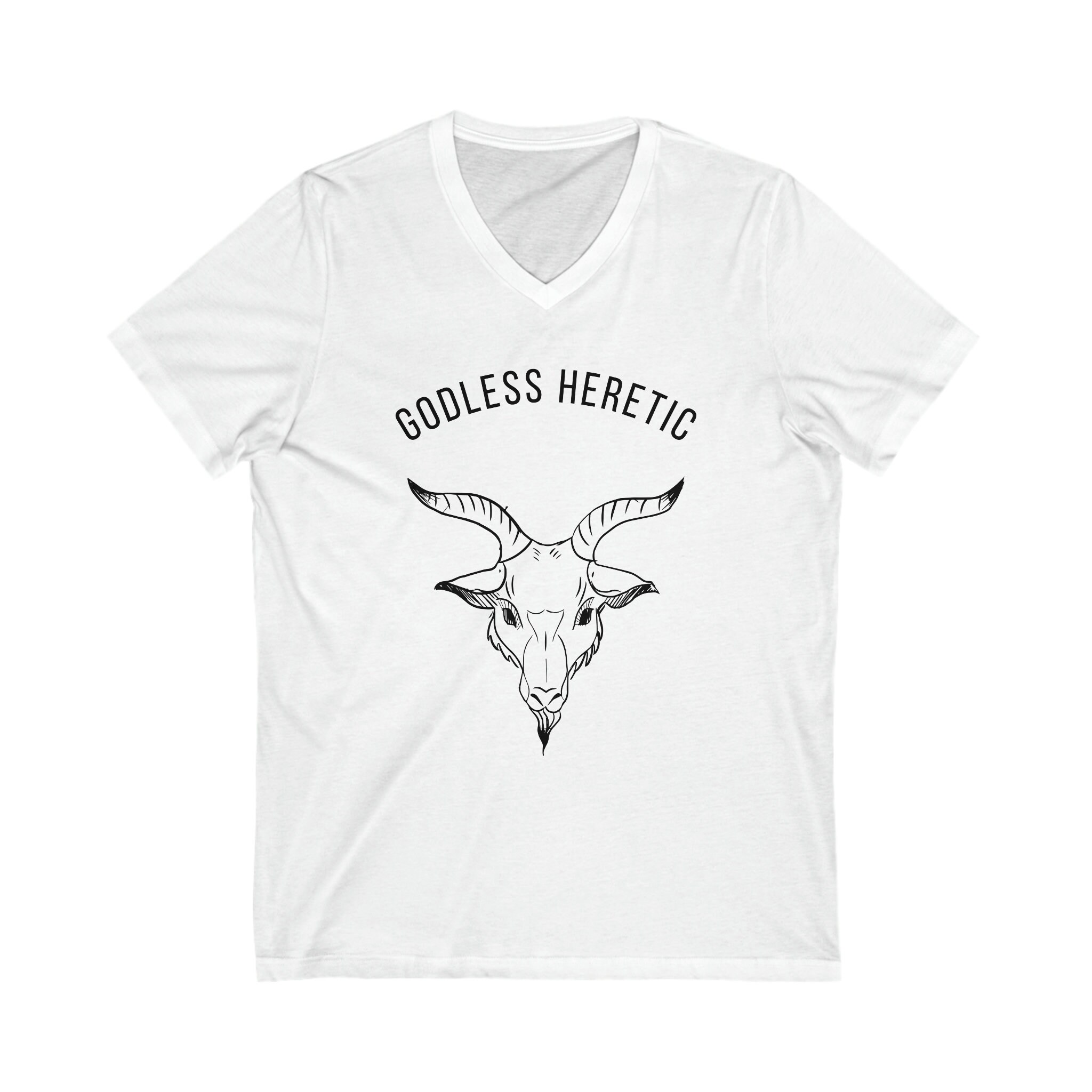 GODLESS HERETIC, Satanic Goat V Neck Shirt, Baphomet Witchcore ...