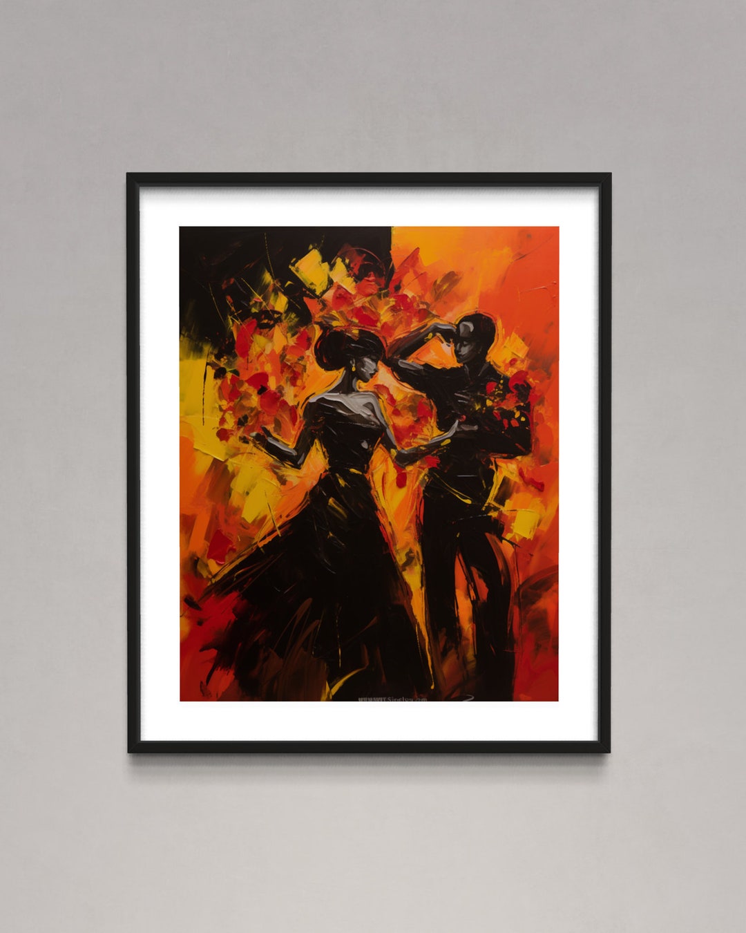 Dynamic Flamenco Dance Couple Digital Print Spanish Dancers Art Unique ...