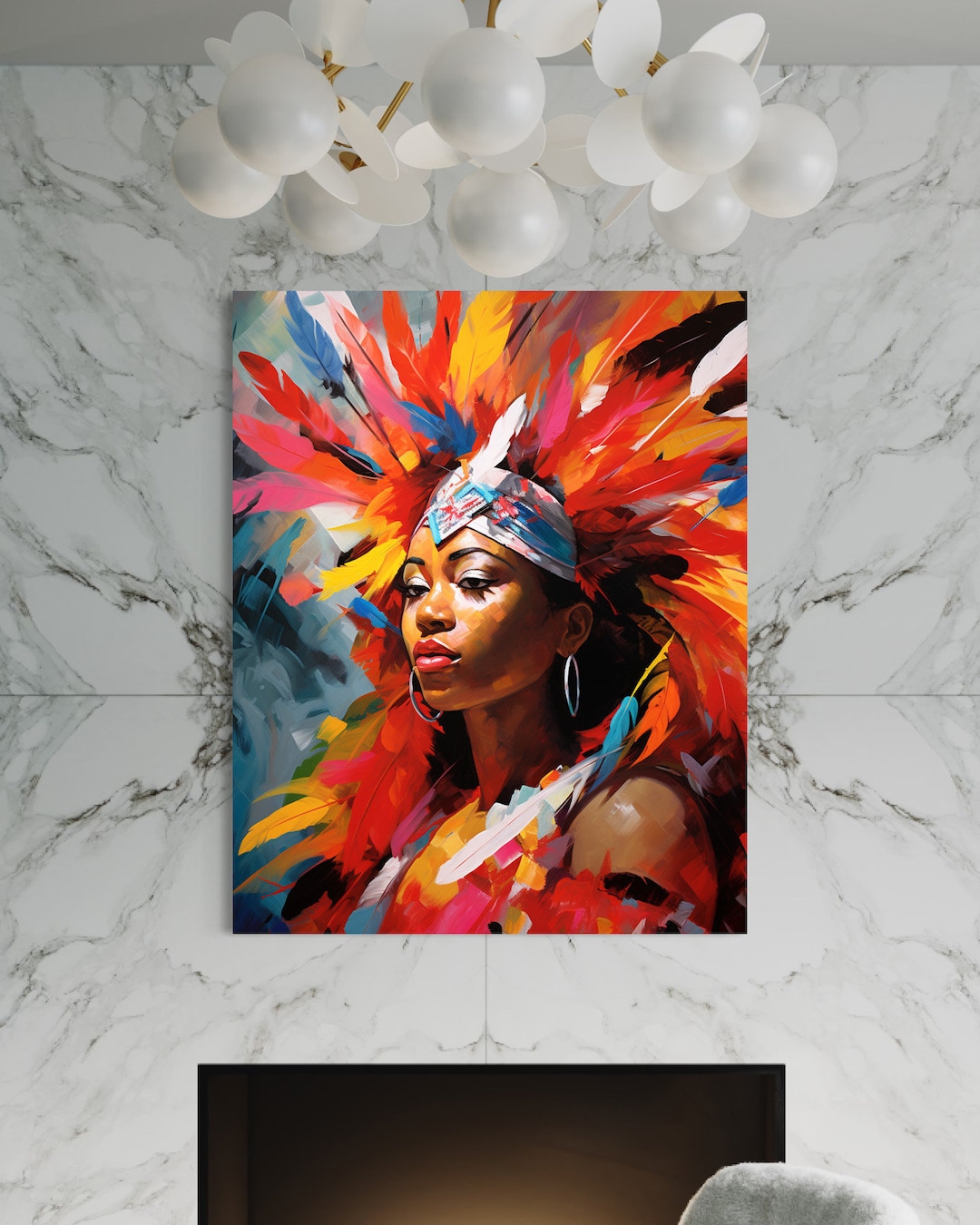 Trinidad Art Carnival Costume Caribbean Scene Vibrant Wall Decor Gift ...