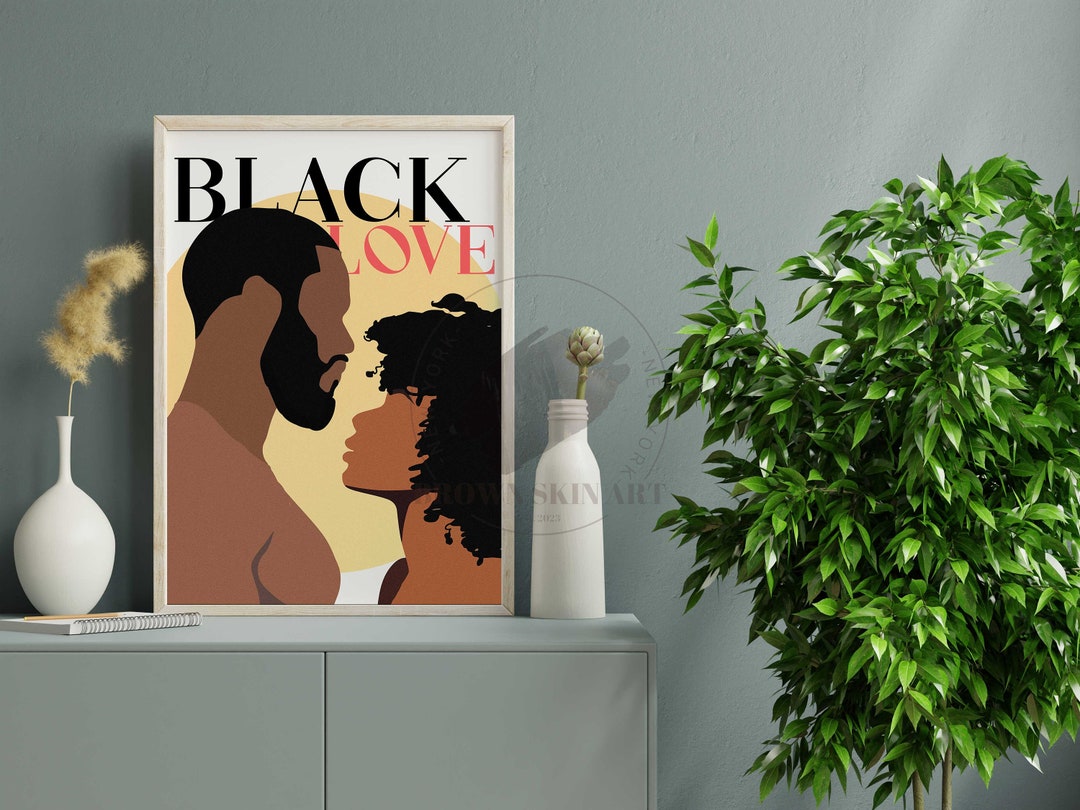 African American Art Digital Wall Decor Black Abstract Printable Unique Modern Home Artwork ...