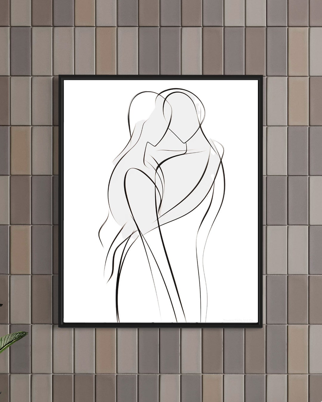 Line Art Couple Digital Print Minimalist Romantic Design Printable Wall ...