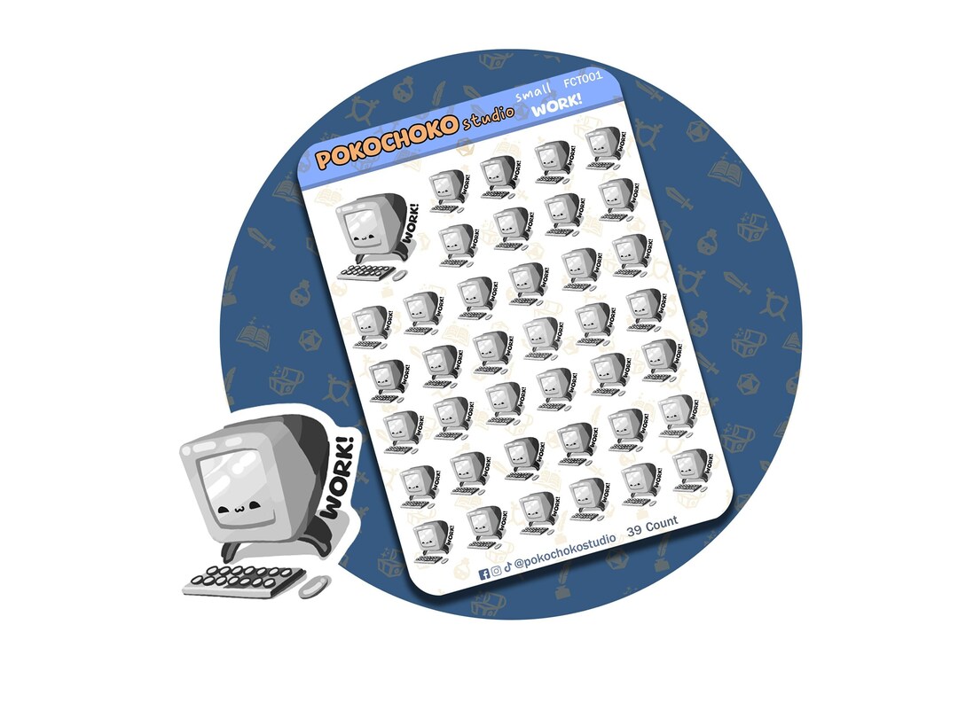 Work From Home Computer Planner Stickers, Functional Stickers, Cute ...